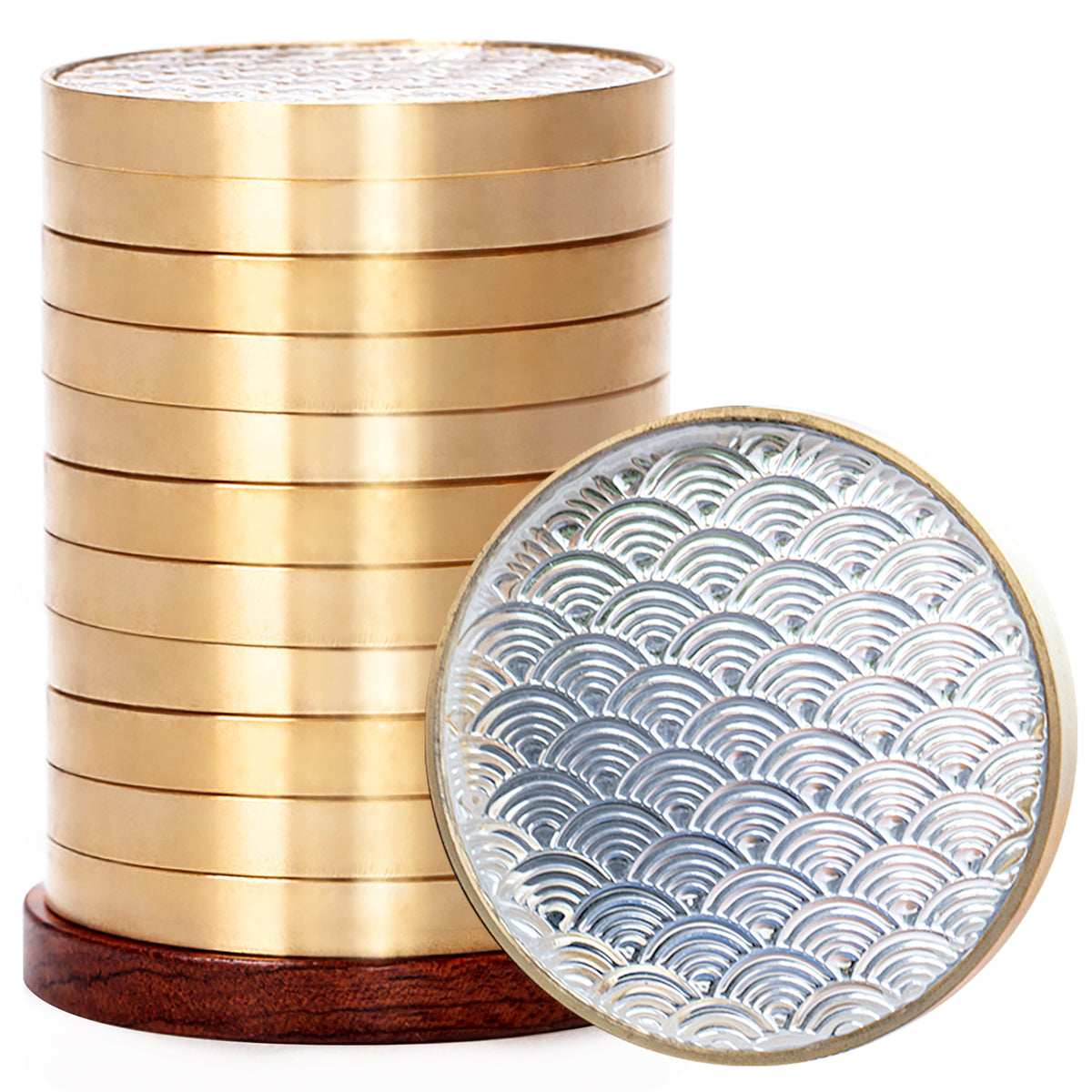 Brass on Glass Coasters for Drinks-Gold Decor Accents for Table Decor ...