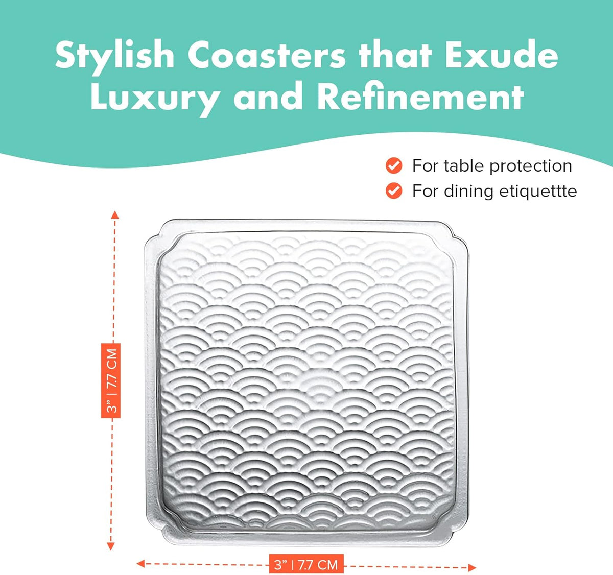 Crystal Clear Square Glass Coasters for Drinks -3x3 inches – Primo ...