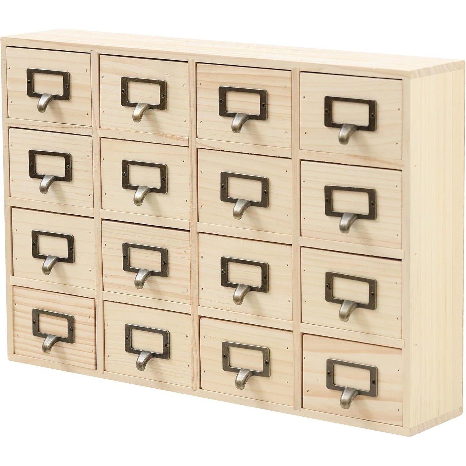 DIY Wooden Unfinished 16-Drawer Apothecary Cabinet | Customizable Natu ...