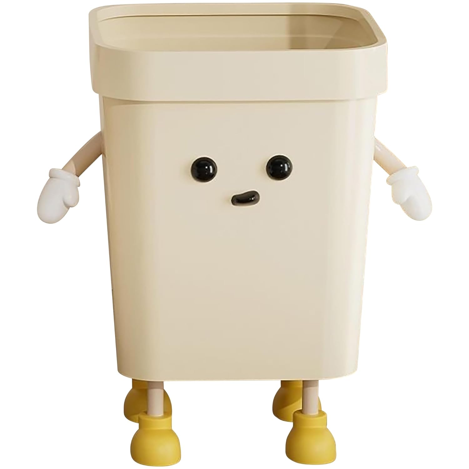 Beige Square Kids Trash Can with Arms & Legs - Durable for Rooms & Kid ...