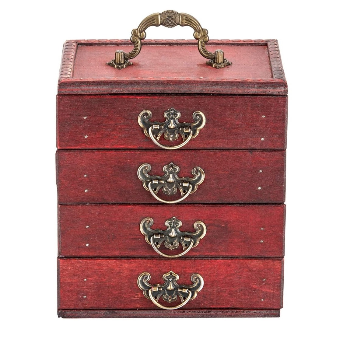Victorian Rustic Storage Box Antique Wooden Box Organizer | 4-Drawer T ...