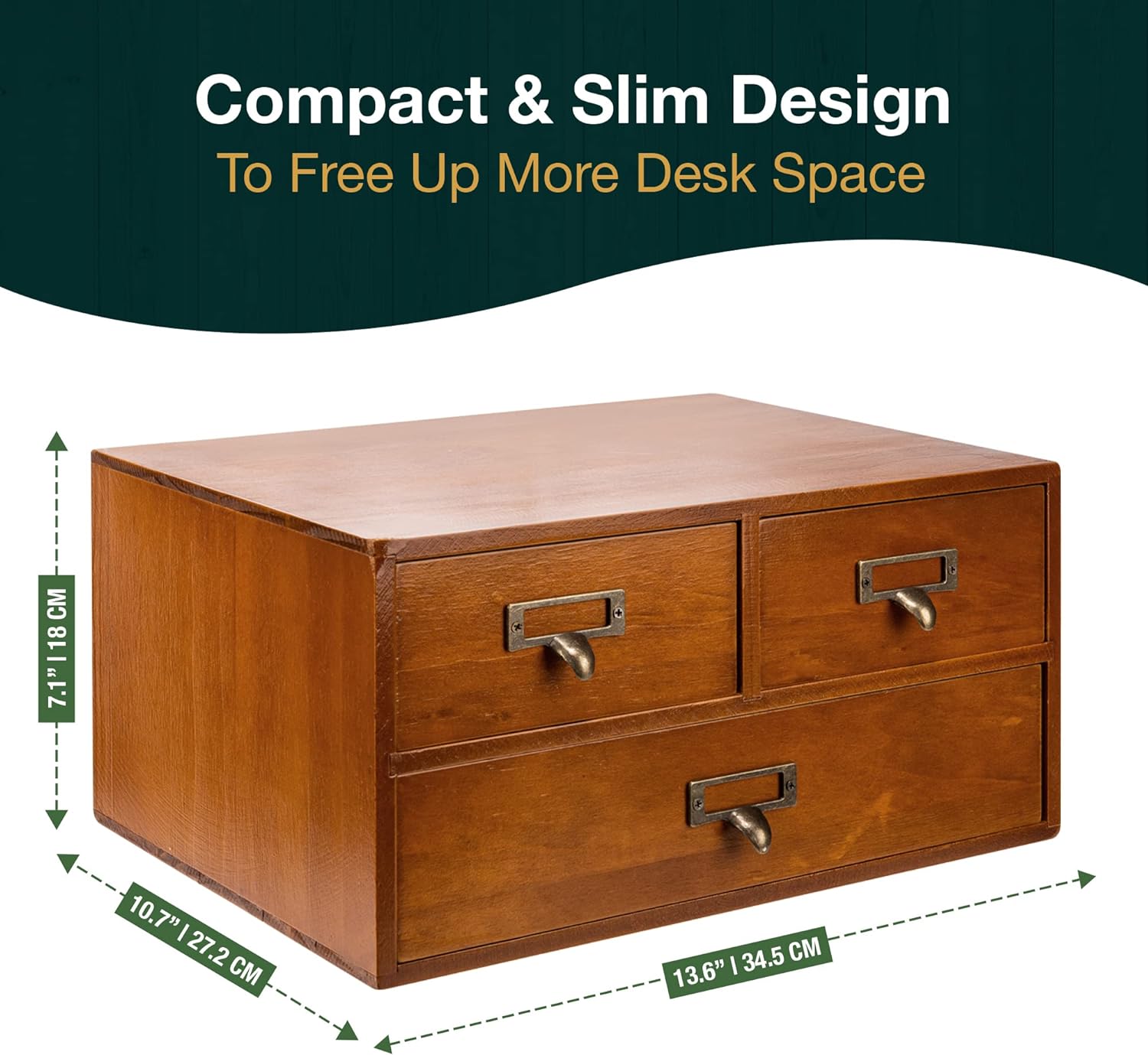 Vintage Desktop Apothecary Cabinet with 3 Drawers - Catalog Drawers ...