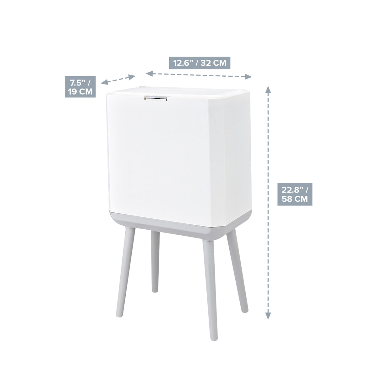 Tall Kitchen Trash Can with Long Legs | Nordic Style Dual Compartment ...
