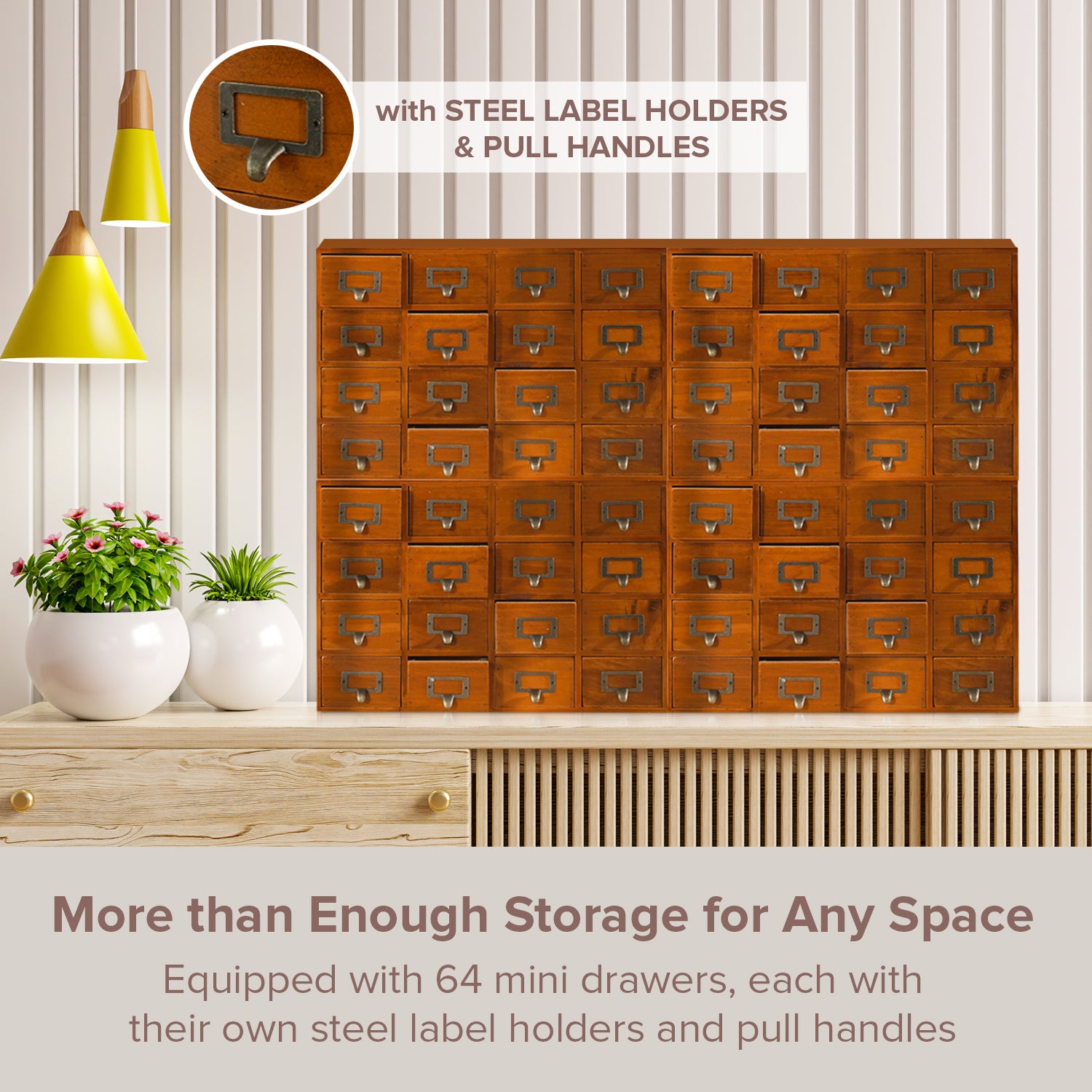 64-Drawer Wooden Chest of Drawers Storage Box | Traditional Apothecary ...