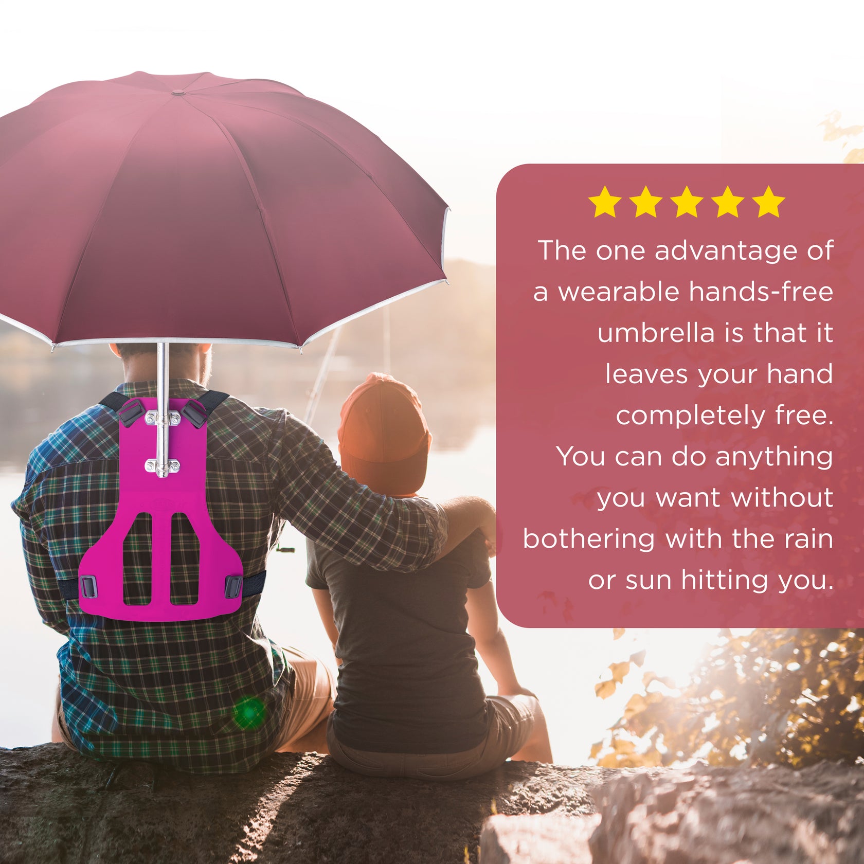 Wearable Hands-free Umbrella Sun Rain Blocker I Protect Yourself Hands ...